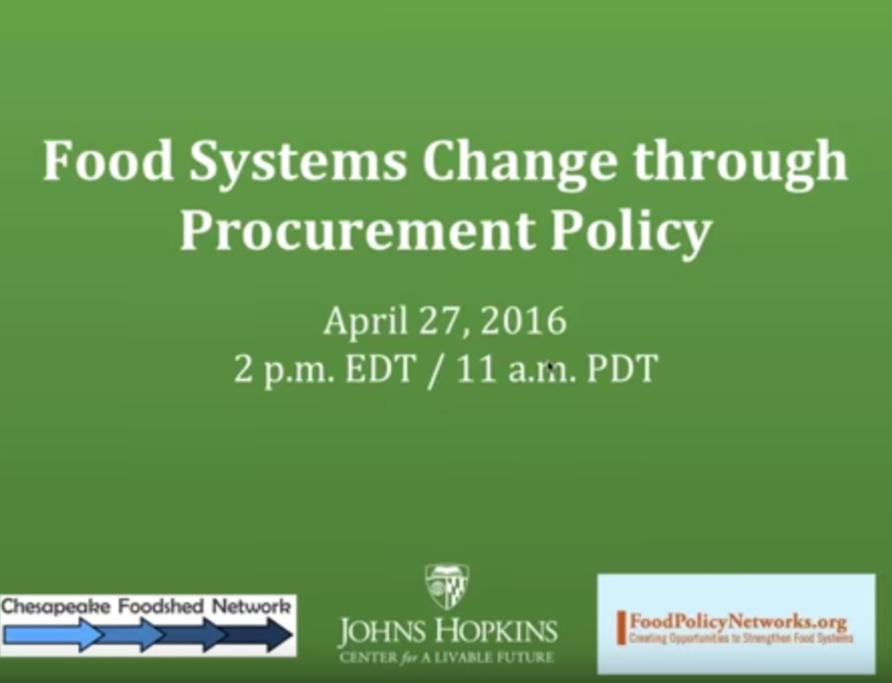 Local Food Procurement 101: Policies and Programs - Center for Good ...