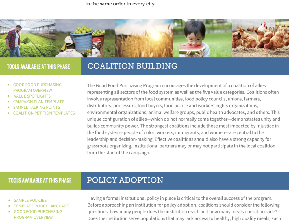 Good Food Purchasing Program: Informational Brochure - Center for Good ...